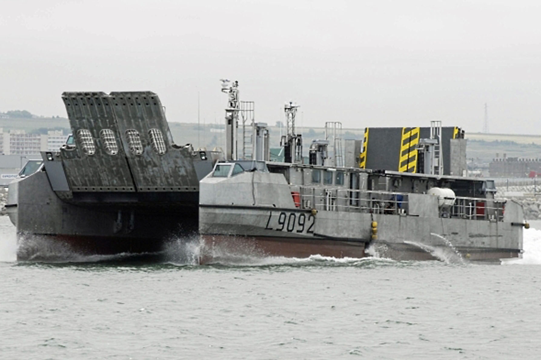 EDA-R landing catamaran craft under way with the cargo deck in the ...